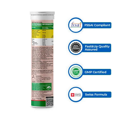 FAST&UP APPLE CIDER VINEGAR WITH MOTHER VINEGAR - GREEN APPLE 15 Effer ...