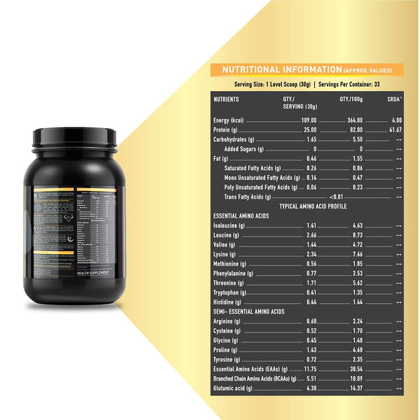 MuscleBlaze Whey Gold 100% Whey Protein Isolate, 1 kg (2.2 lb), Rich M ...
